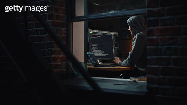 Single-Minded Professional Programmer Obsessively Writing a Code on His ...