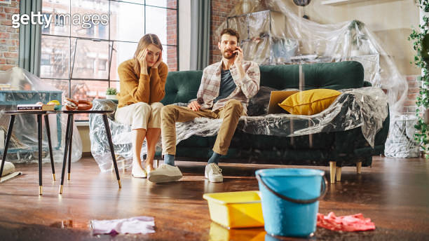 Roof is Leaking, Pipe Rupture at Home: Angry Couple Calling Insurance ...