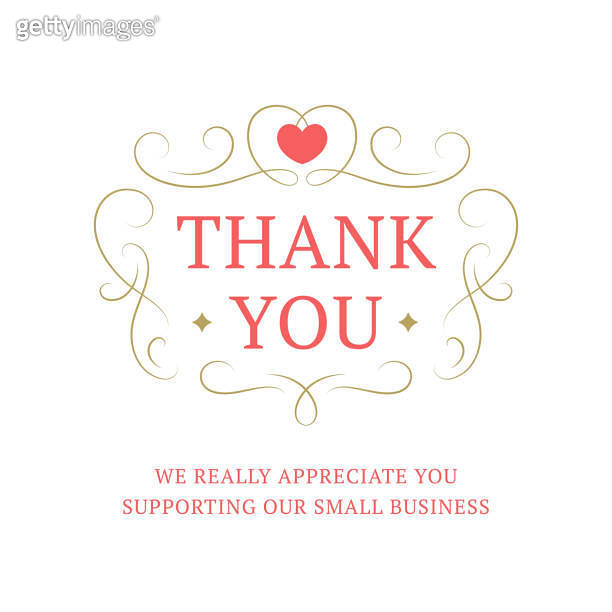 Thank you social media post business communication curved ornate ...