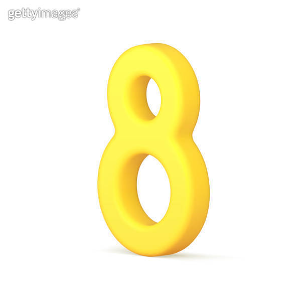 Yellow eight number International Women's Day curves fashioned decor ...