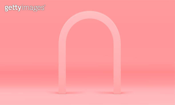 Pink 3d arch elegant modern curved geometric shape promo interior ...