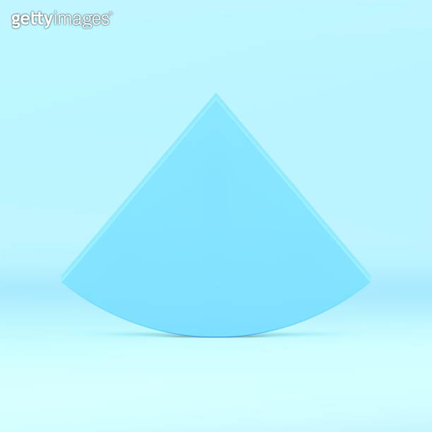 3d curved triangle blue pyramid abstract arrow vertical wall minimalist ...