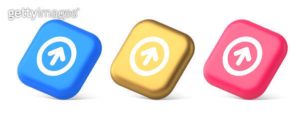 Up arrow round border button cyberspace navigation pointer 3d realistic ...