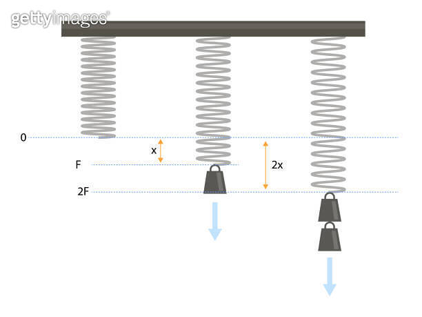 Hookes law, Physics, spring force, Weight equation and mathematical ...