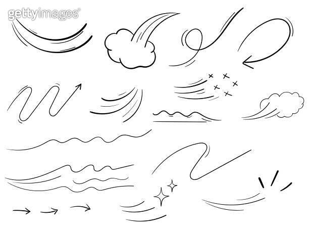 Line movement element decoration icon. Hand drawn doodle line element ...