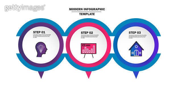 Modern 3D infographic template with 3 steps 이미지 (1564130205) - 게티이미지뱅크