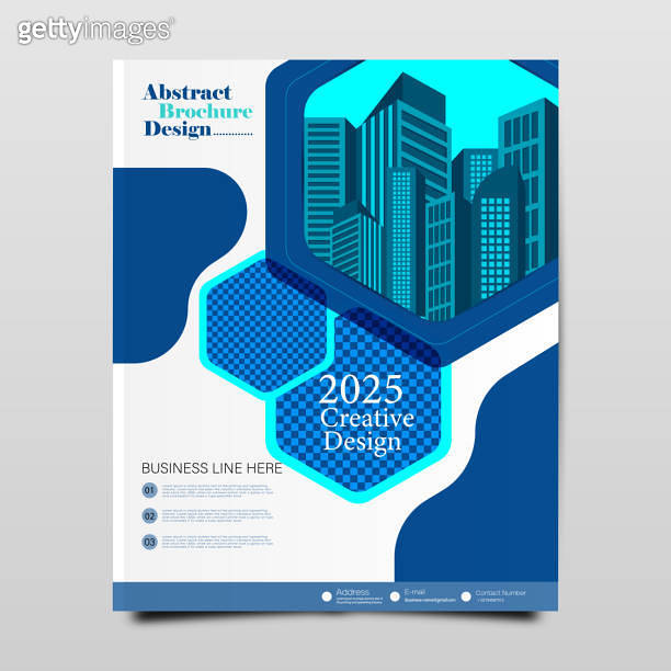 Brochure Geometric hexagon layout design template (1497108038) - 게티이미지뱅크