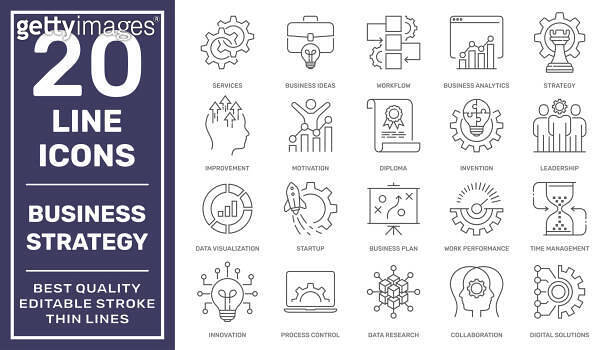 Business Strategy Line Icons. The set contains icons: Business Strategy ... Business Strategy Line Icons. The set contains icons: Business Strategy ...
