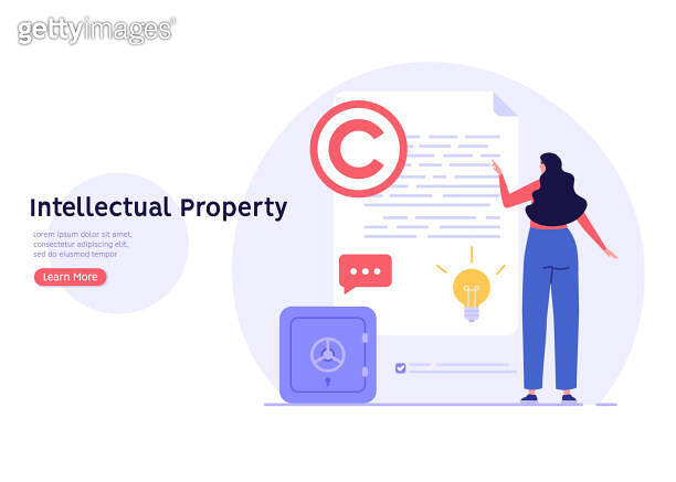 Copyright vector illustration. Concept of intellectual property ...