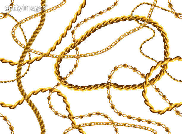 Gold jewellery pattern. Baroque scarf. White metal texture. Golden ...