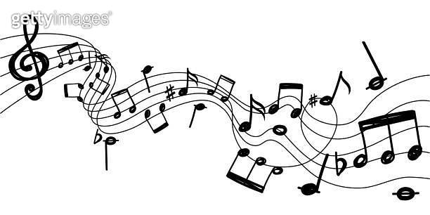 Music piano sheet, chord pattern. Monochrome abstract classic melody ...