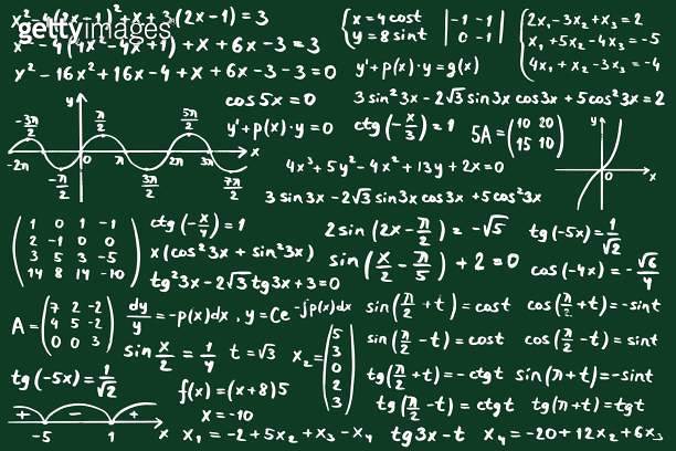Math education blackboard. Calculate mathematical formula. Physics ...