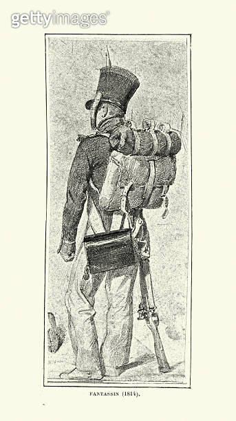 French military uniforms, infantry soldier of the Napoleonic Wars era ...