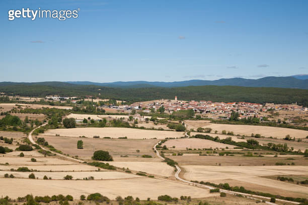 Castile and Leon countryside view from the castle of Calatanazor, Spain ...