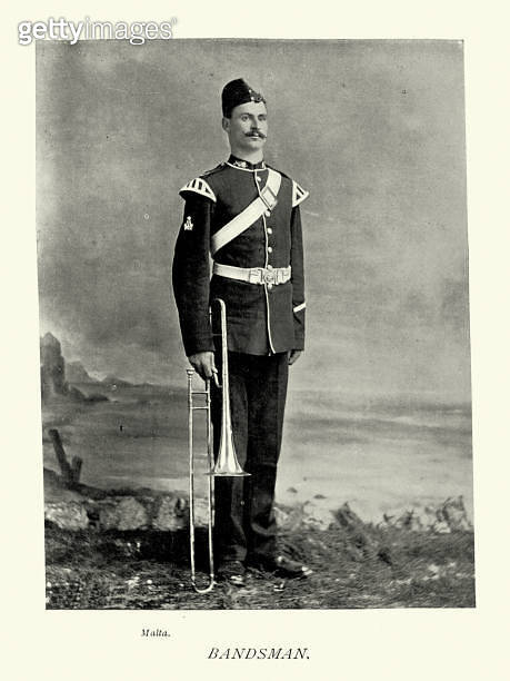 British Army soldier, bandsman with Trombone, Victorian, Military ...