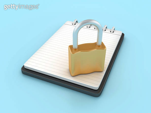 3D Padlock withy Note Pad 이미지 (1868290202) - 게티이미지뱅크