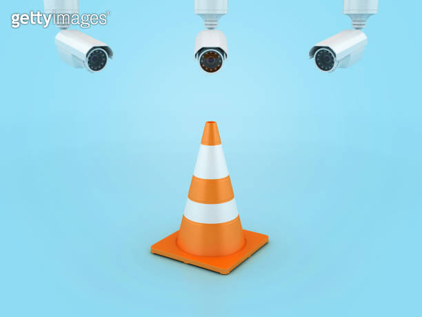 Traffic Cone with Camera Security 이미지 (1754748628) - 게티이미지뱅크