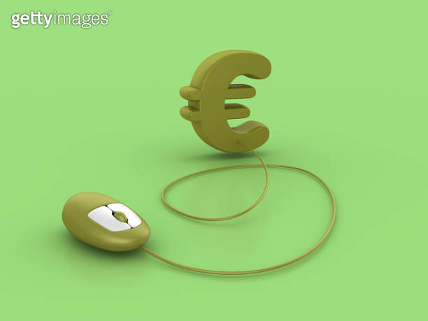 3D Euro Symbol with Computer Mouse (1808218082) 일러스트, 무료 일러스트 - 게티이미지뱅크