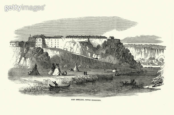 Fort Snelling a military fortification, on the Upper Mississippi river ...