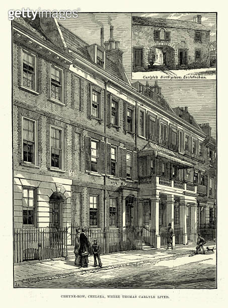 Cheyne Row, Chelsea, London where Thomas Carlyle was a British essayist ...