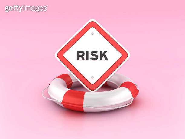 Life Belt with Risk Road Sign 이미지 (1727474025) - 게티이미지뱅크
