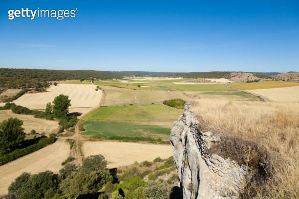 Castile and Leon countryside view from the castle of Calatanazor, Spain ...