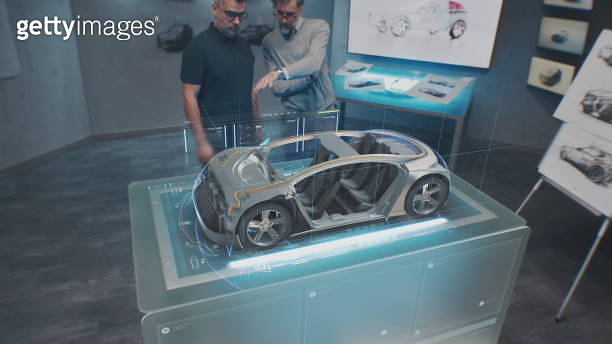 VFX animation of car high-tech developing 이미지 (1717082452) - 게티이미지뱅크