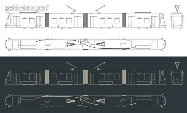 Modern tram blueprints 이미지 (1480427651) - 게티이미지뱅크