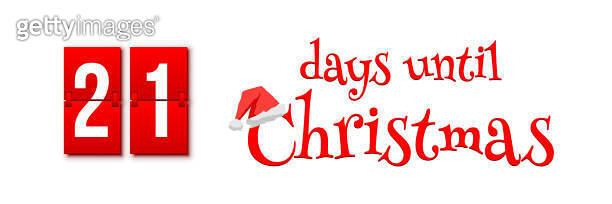 Countdown of days until Christmas, advent calendar with flip numbers template vector ...