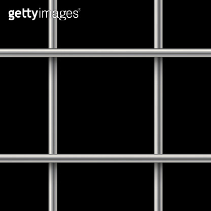 3d seamless prison cage vector illustration. Realistic metal jail bars ...