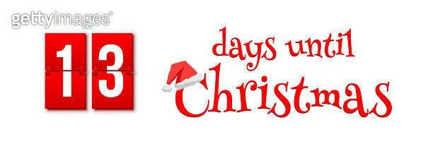 Countdown of days until Christmas, advent calendar with flip numbers ...