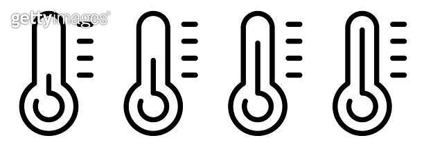 Temperature icon set. Thermometer showing the temperature symbol ...