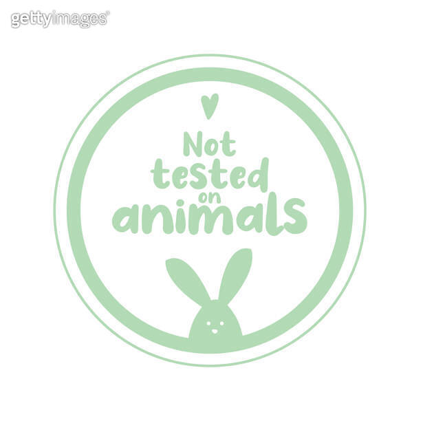 Not tested on animals label, sticker, label background, tag, symbol ...