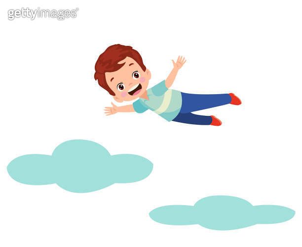 boy flying on clouds with open arms (1625547006) 일러스트, 무료 일러스트 - 게티이미지뱅크