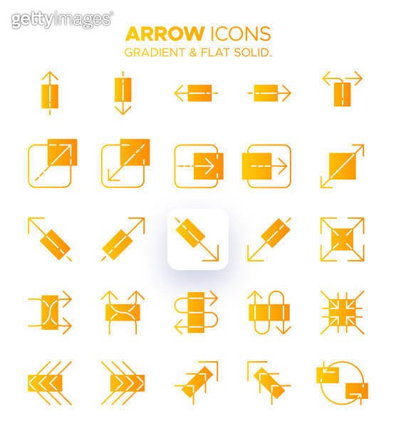 Arrow Icon Set with Gradient Colors - 25 Versatile Directional Icons ...