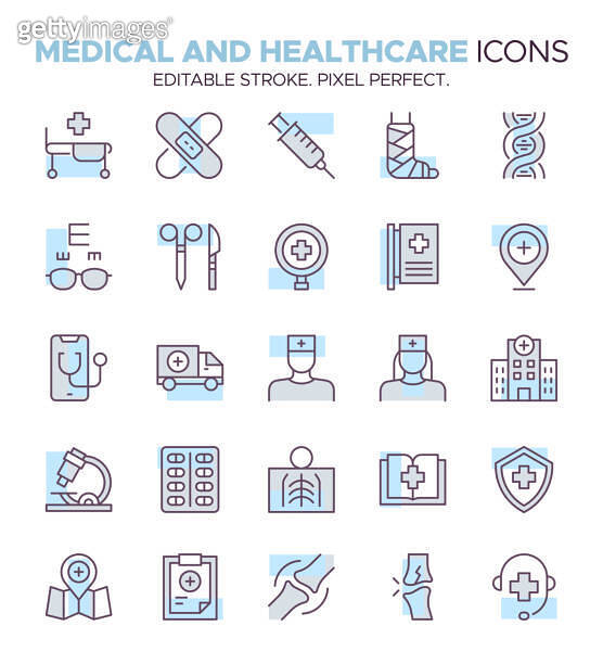 Medical and Healthcare Icon Set - Illustrating Core Aspects of Medicine ...