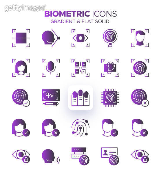 Biometric Icon Set - 25 Vector Icons for Secure Authentication and Identification 이미지 ...