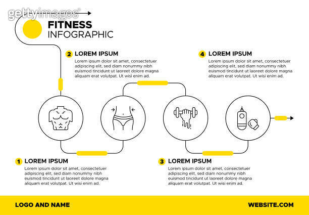 Fitness & Workout Infographic Template - Exercise, Workout, Sport ...