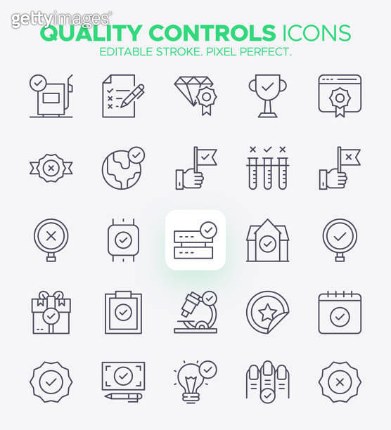 Quality Controls Symbols - Check Marks, Warranty, Approval and Quality ...