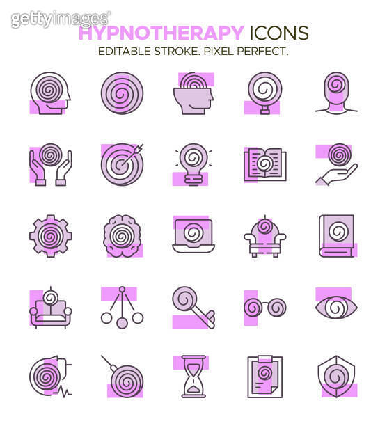 Hypnotherapy Icon Set - Hypnosis, Trance, Subconscious, Therapy, Mental ...