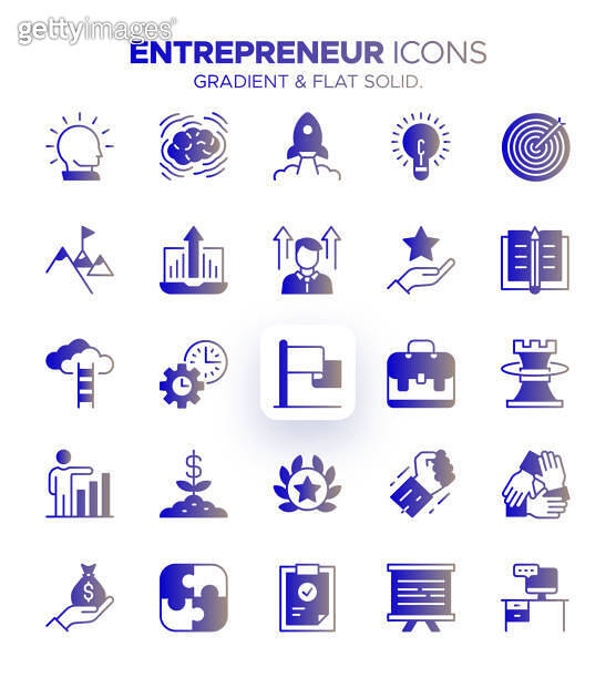 Entrepreneur Icon Set with Gradient Colors - Business, Startup ...