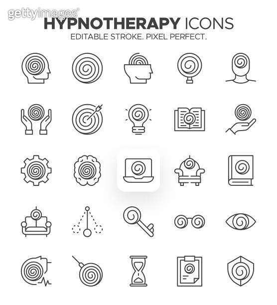 Hypnotherapy Icon Set - Mindfulness and Therapy Symbols 이미지 (1474801255 ...