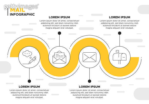 Mail Infographic Template - Envelope, Communication, Email, Messaging ...