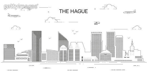The Hague skyline line art vector illustration (1528853025) 일러스트, 무료 ...