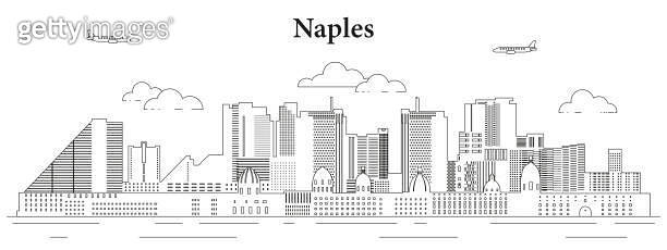 Naples skyline line art vector illustration 이미지 (1528877091) - 게티이미지뱅크