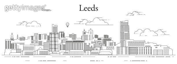Leeds cityscape line art vector illustration (1640683163) - 게티이미지뱅크