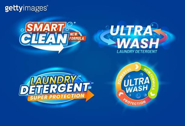 Powder or detergent color labels isolated set (1498414014) - 게티이미지뱅크