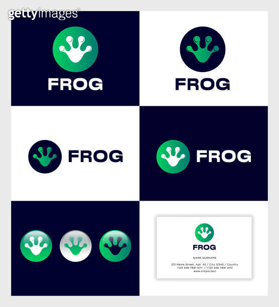 Paw of a green frog. Frog icon. Silhouette paw of a tropical amphibian ...