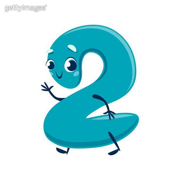 Cartoon cute funny number two vector character (1628723994) 일러스트, 무료 ...