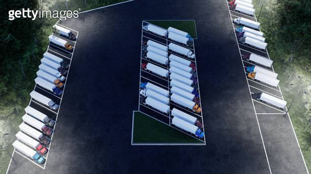 Truck Parking Lot 이미지 (1643650670) - 게티이미지뱅크
